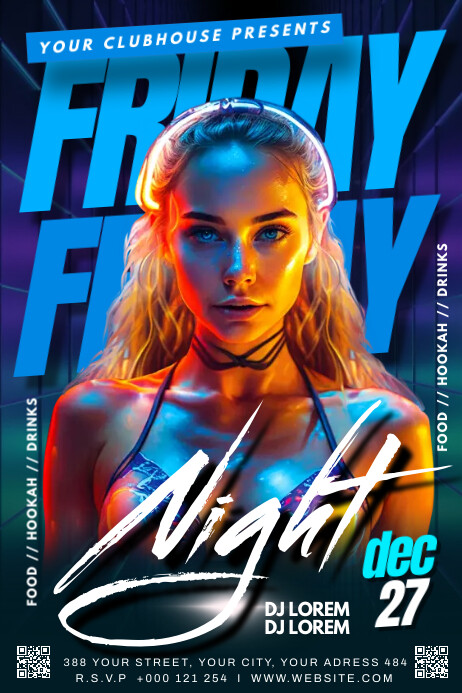 Plantilla de friday night.a | PosterMyWall