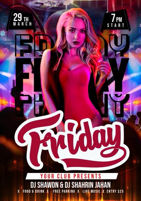 Copy of friday party | PosterMyWall