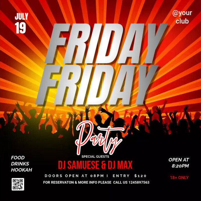Plantilla de Friday Party | PosterMyWall