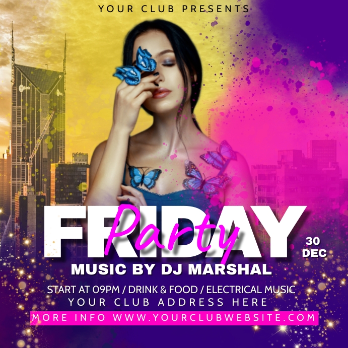 FRIDAY Party Template | PosterMyWall