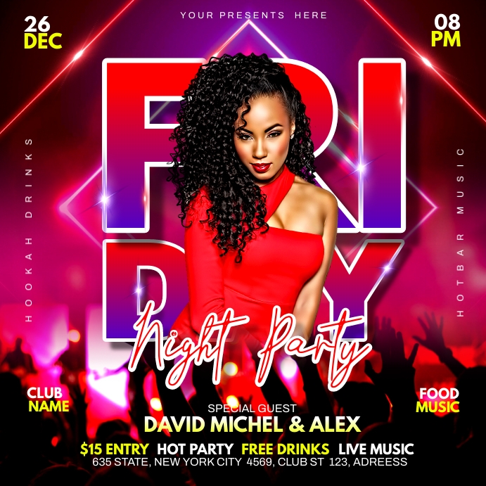 FRIDAY PARTY Template | PosterMyWall