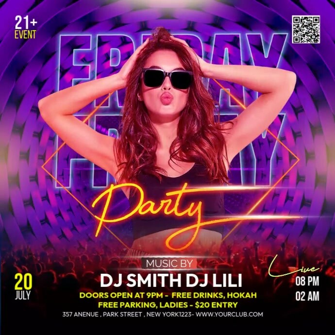 Copy of friday party | PosterMyWall