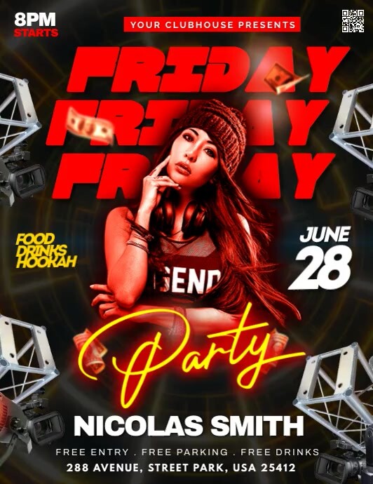 FRIDAY PARTY Template | PosterMyWall