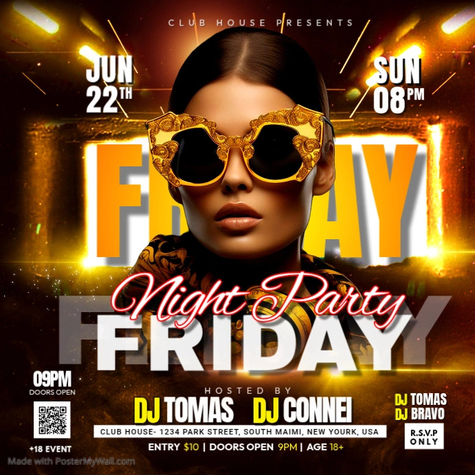 FRIDAY PARTY Template | PosterMyWall