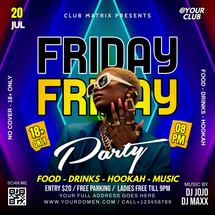 FRIDAY PARTY Template | PosterMyWall