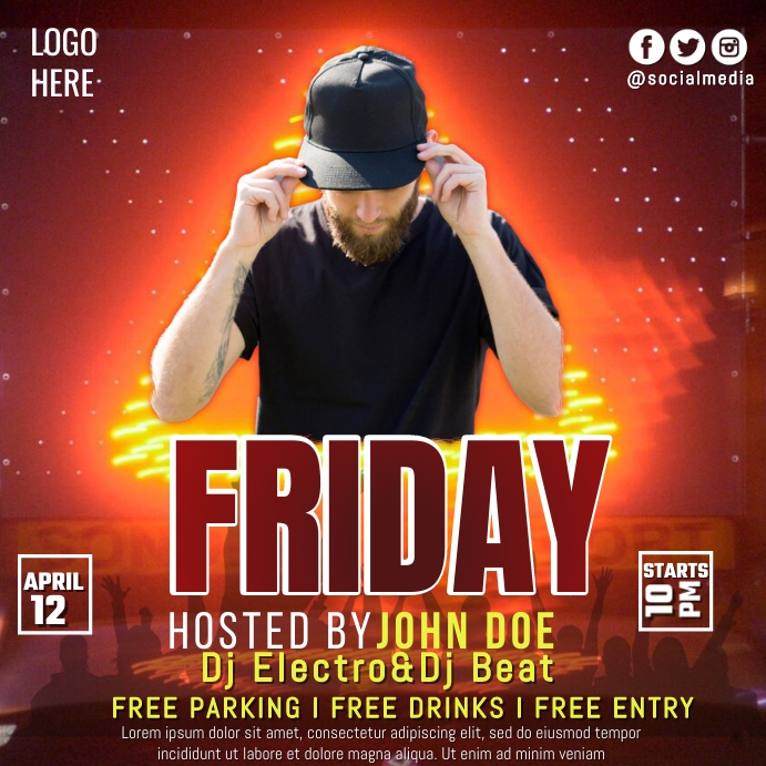 Friday Party Template | PosterMyWall