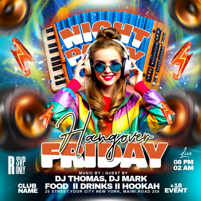 FRIDAY PARTY Template | PosterMyWall
