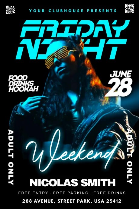 FRIDAY PARTY Template | PosterMyWall