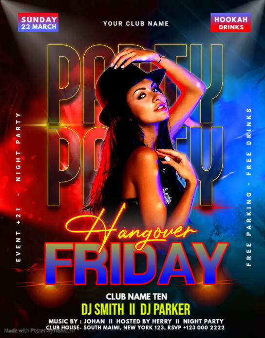 FRIDAY PARTY Template | PosterMyWall