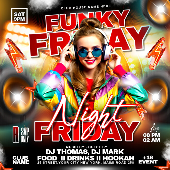 FRIDAY PARTY Template | PosterMyWall
