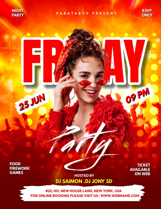 FRIDAY PARTY Template | PosterMyWall