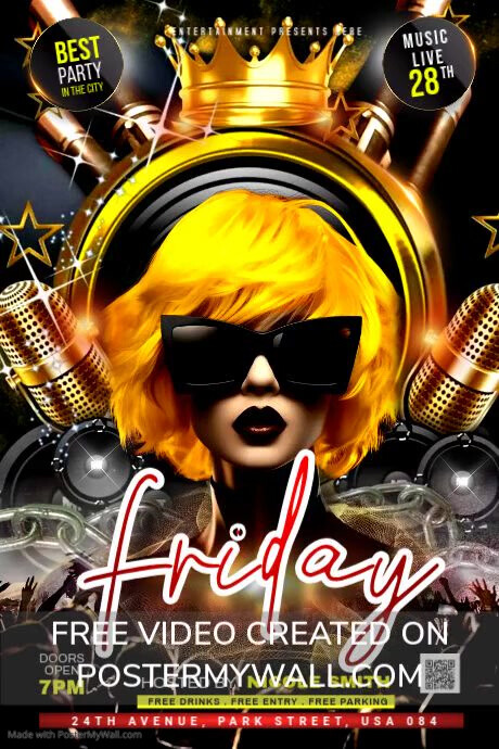 FRIDAY PARTY Template | PosterMyWall