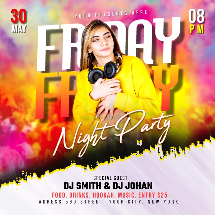 FRIDAY PARTY Template | PosterMyWall
