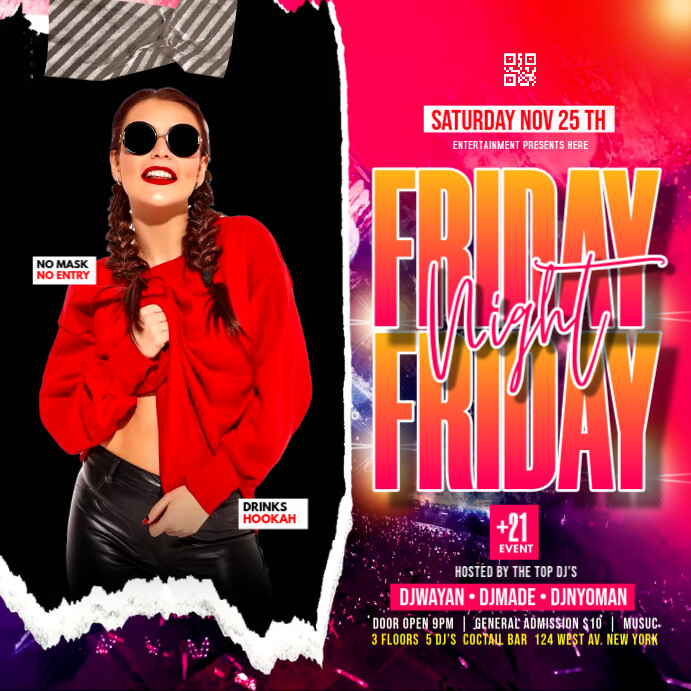 FRIDAY PARTY Template | PosterMyWall