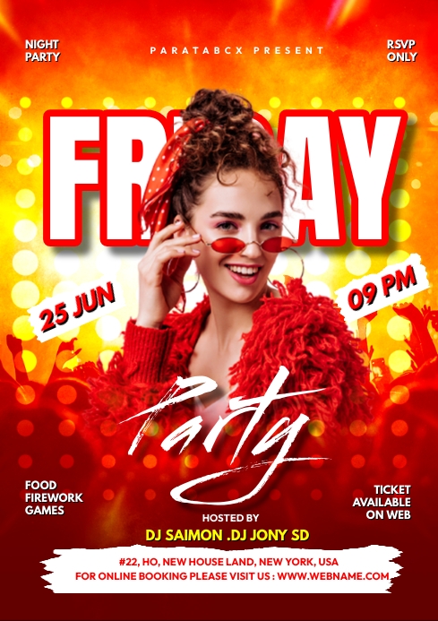 FRIDAY PARTY Template | PosterMyWall