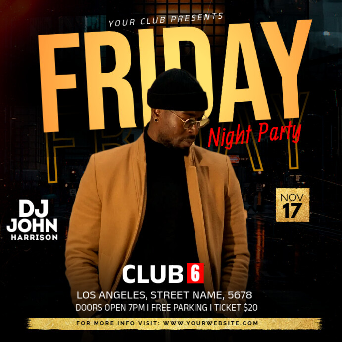 Copy of friday party | PosterMyWall