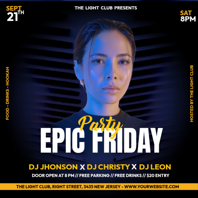 Friday Party DJ Ads Template | PosterMyWall