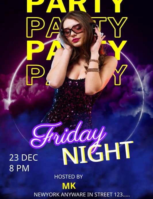 FRIDAY PARTY FLAYER FOR SALE Template | PosterMyWall