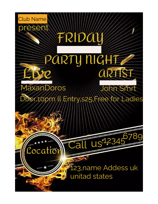 Copy of Friday party flyer ad | PosterMyWall