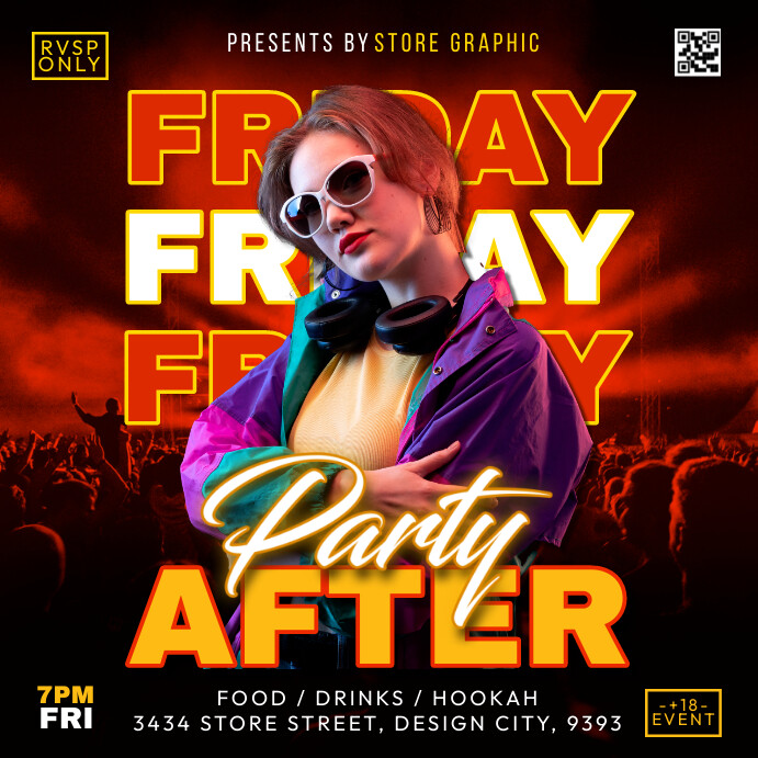 Friday Party Flyer Ads Template | PosterMyWall