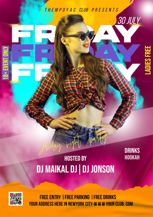 friday party flyer Template | PosterMyWall