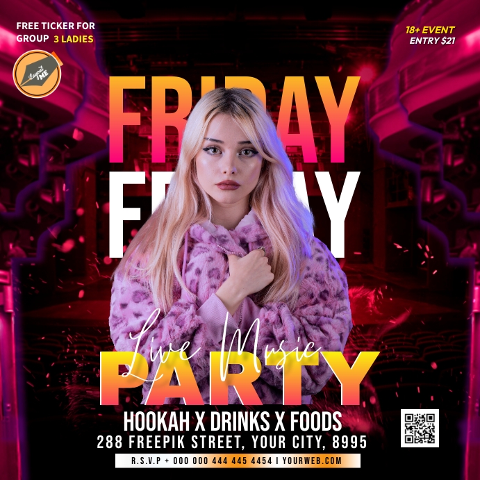 Friday Party Flyer Template | PosterMyWall
