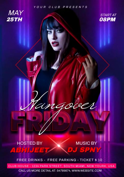 Plantilla de Friday Party flyer | PosterMyWall