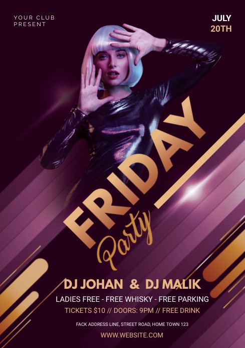 Plantilla de Volante de Fiesta de Viernes | PosterMyWall