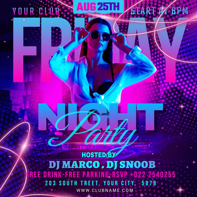 friday party flyer Template | PosterMyWall