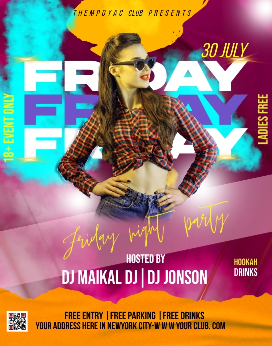 Copy of friday party flyer poster wallbod | PosterMyWall
