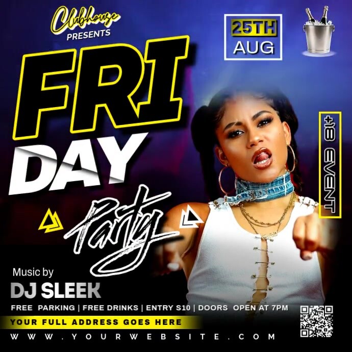 FRIDAY PARTY FLYER TEMPLATE POSTER | PosterMyWall