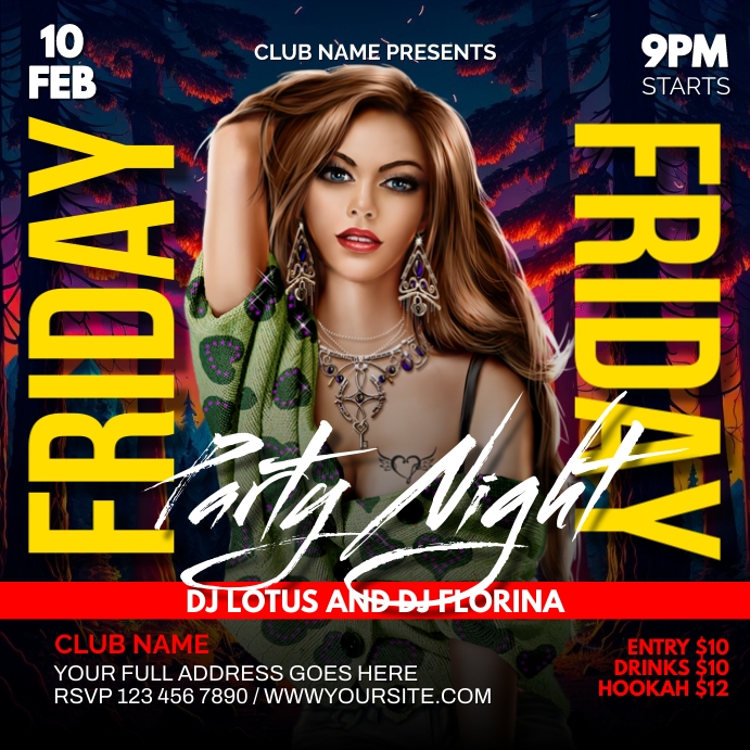 Friday party Night Template | PosterMyWall