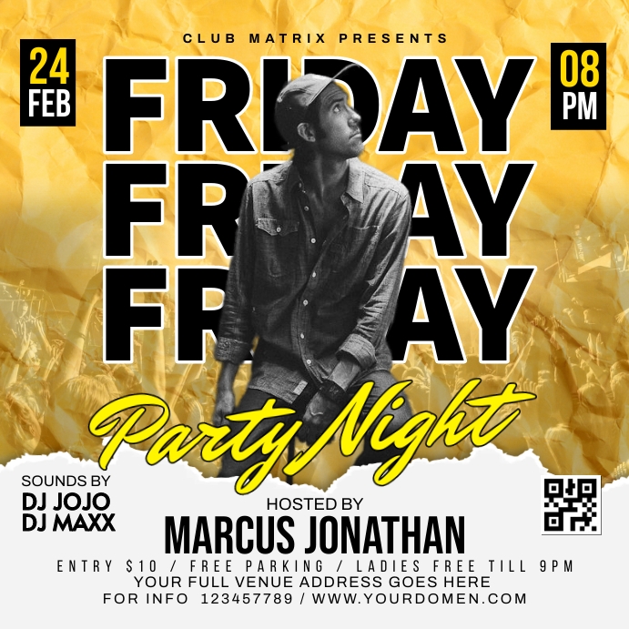 Friday party night Template | PosterMyWall