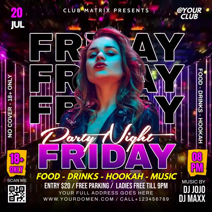 FRIDAY PARTY NIGHT Templat | PosterMyWall