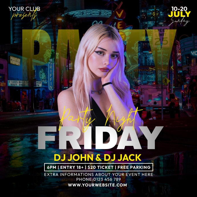 Friday Party Night Template | PosterMyWall