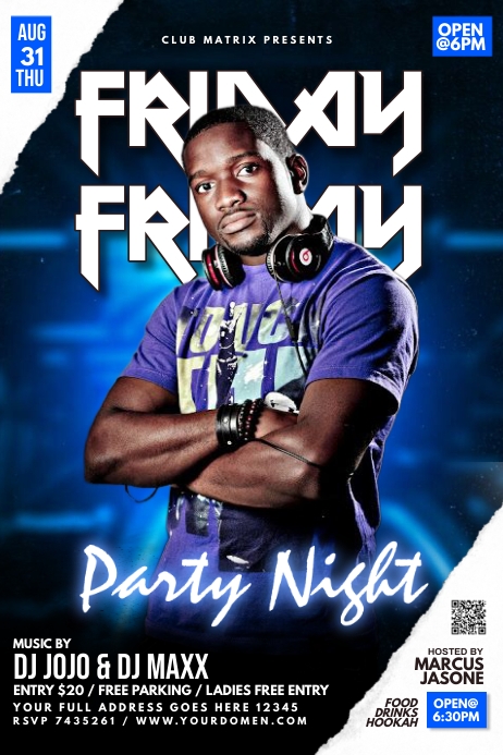 Friday Party Night Template | PosterMyWall
