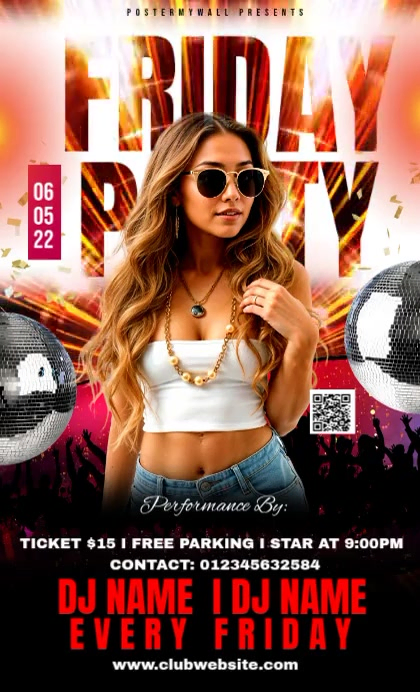 friday party night template | PosterMyWall