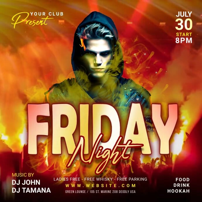 Plantilla de Friday Party Template | PosterMyWall
