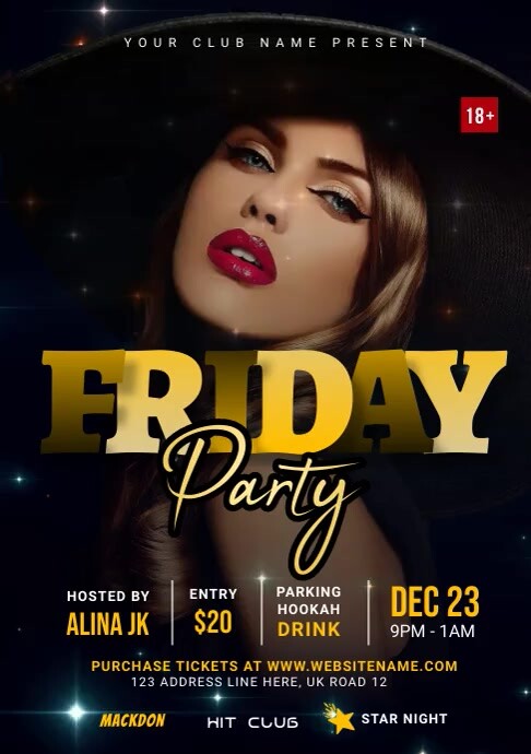 Plantilla de Friday Party Template | PosterMyWall