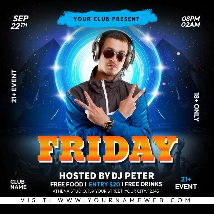 Copy of Friday Party Template | PosterMyWall