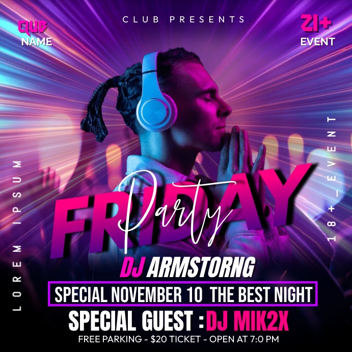 Friday Party Template | PosterMyWall