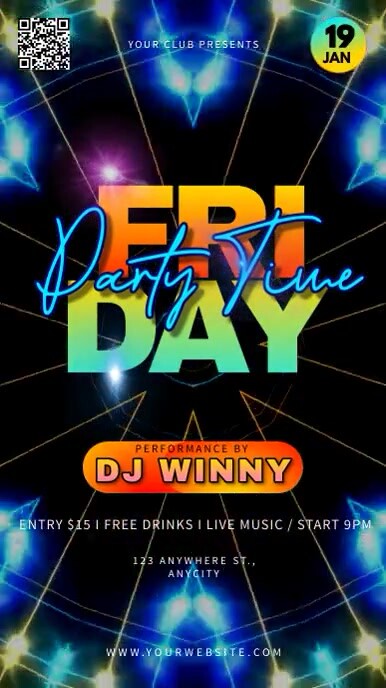 Friday Party Time Template | PosterMyWall
