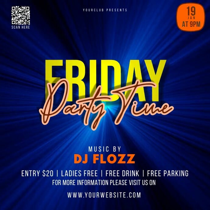 Friday Party Time Template | PosterMyWall