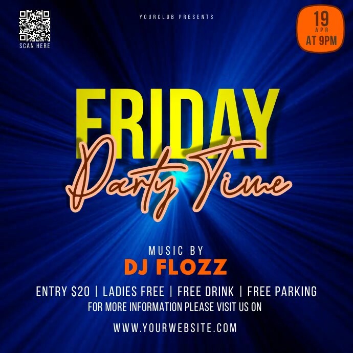 Friday Party Time Template | PosterMyWall