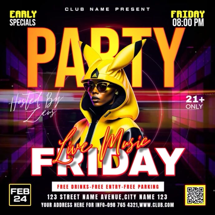 Friday Party Video Ads Template | PosterMyWall