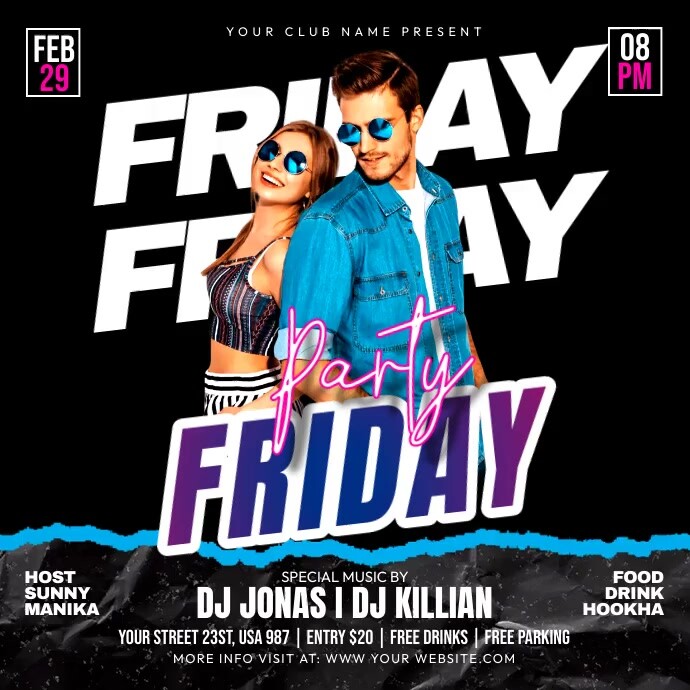 friday party video ads flyer Template | PosterMyWall