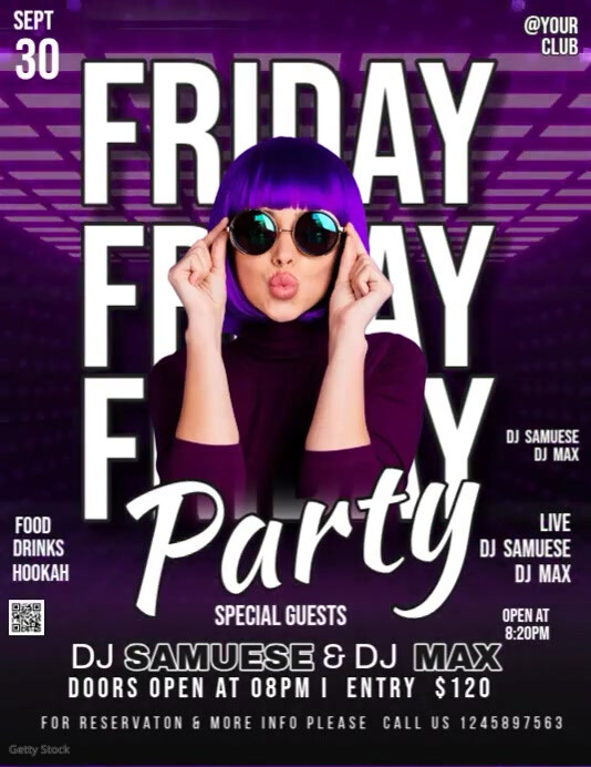 Plantilla de Friday Party Video | PosterMyWall