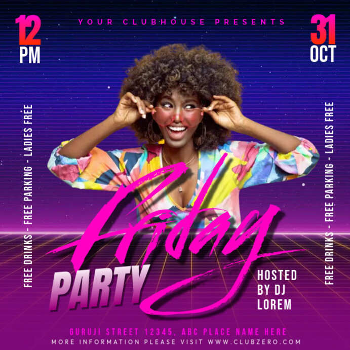 friday party.a Template | PosterMyWall