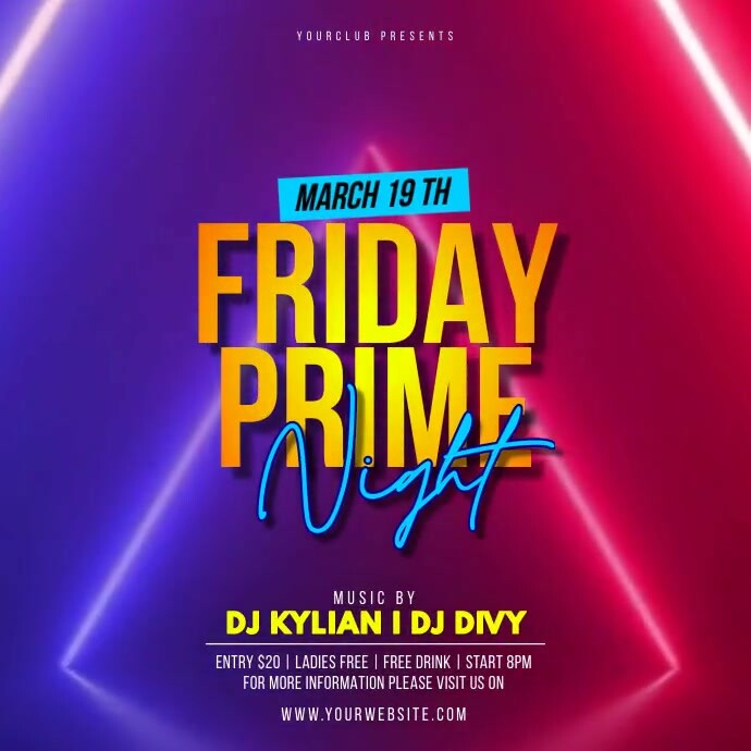 Friday Prime Night Party Template | PosterMyWall