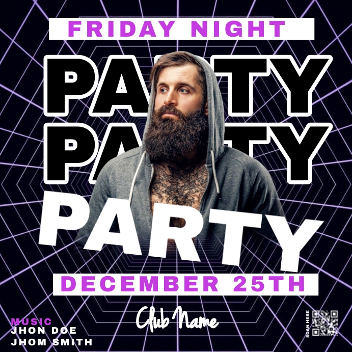 Friday Purple Party Template | PosterMyWall